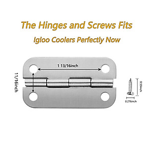 Radezon Stainless Steel Cooler Hinges Replacement for Igloo Style Ice Chests,316 Stainless Steel (3 PCS Cooler Hinges)