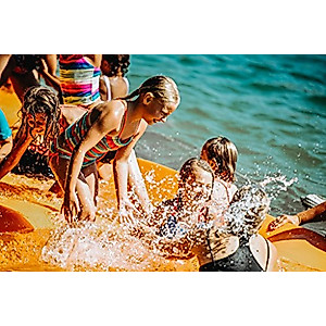 Rubber Dockie RD18OGT2 Floating Pad Foam Water Mat – 18 ft. x 6 ft., Green/Orange