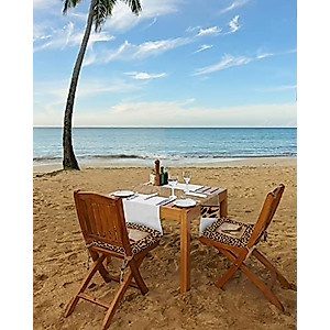 Leopard Print Chair Cushion Covers, Removable Stretch Non-Slip Chair Seat Covers, Washable Elastic Furniture Slipcovers Protector Indoor Outdoor Use 2 Pieces, Brown Animal Texture High Heels