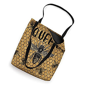 Queen Bee Honeycomb Yellow Honey Hexagon Bees Hive - Yellow Tote Bag