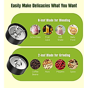 Nuovoware Portable Blender for Shakes and Smoothies, 12 PCS Personal Size Blenders with 6-Edge Blade, 600W Smoothie Blender with 2*20oz Portable Bottle, 3 Speeds for Juice, Protein Drinks, Silver Gray