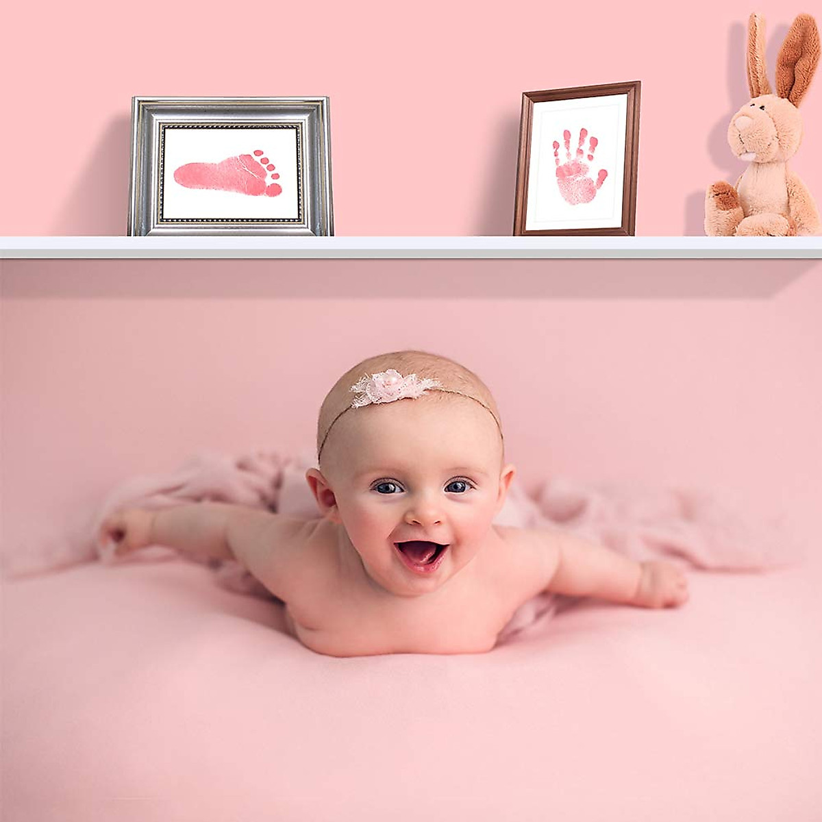 Clean Touch Ink Pad for Baby Handprints and Footprints, PChero Inkless Print Kit for Family Keepsake Newborn Shower Gifts