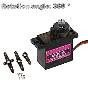 Nebwe Drone Accessories Rc Tools Rc Accessories and Parts 1PC MG90S Micro Metal Gear 9g Servo for RC Plane Helicopter Boat Car 360° Drone Parts Drone Tool Kit