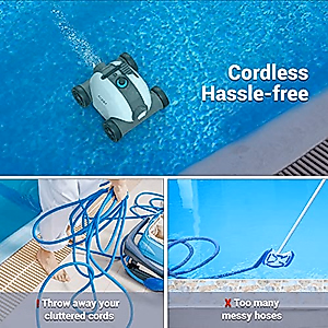 AIPER Seagull 1000 Cordless Pool Vacuum, Dual-Drive Motors, Self-Parking, Ideal for Above/In-Ground Flat Pool Up to 861 Sq Ft