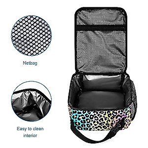 DTCCET Multi-Colored Leopard Backpack, Stylish Laptop Bag Classic Leopard Daypack with Multiple Pockets, Lightweight Shoulders Backpack (Colorful Leopard)