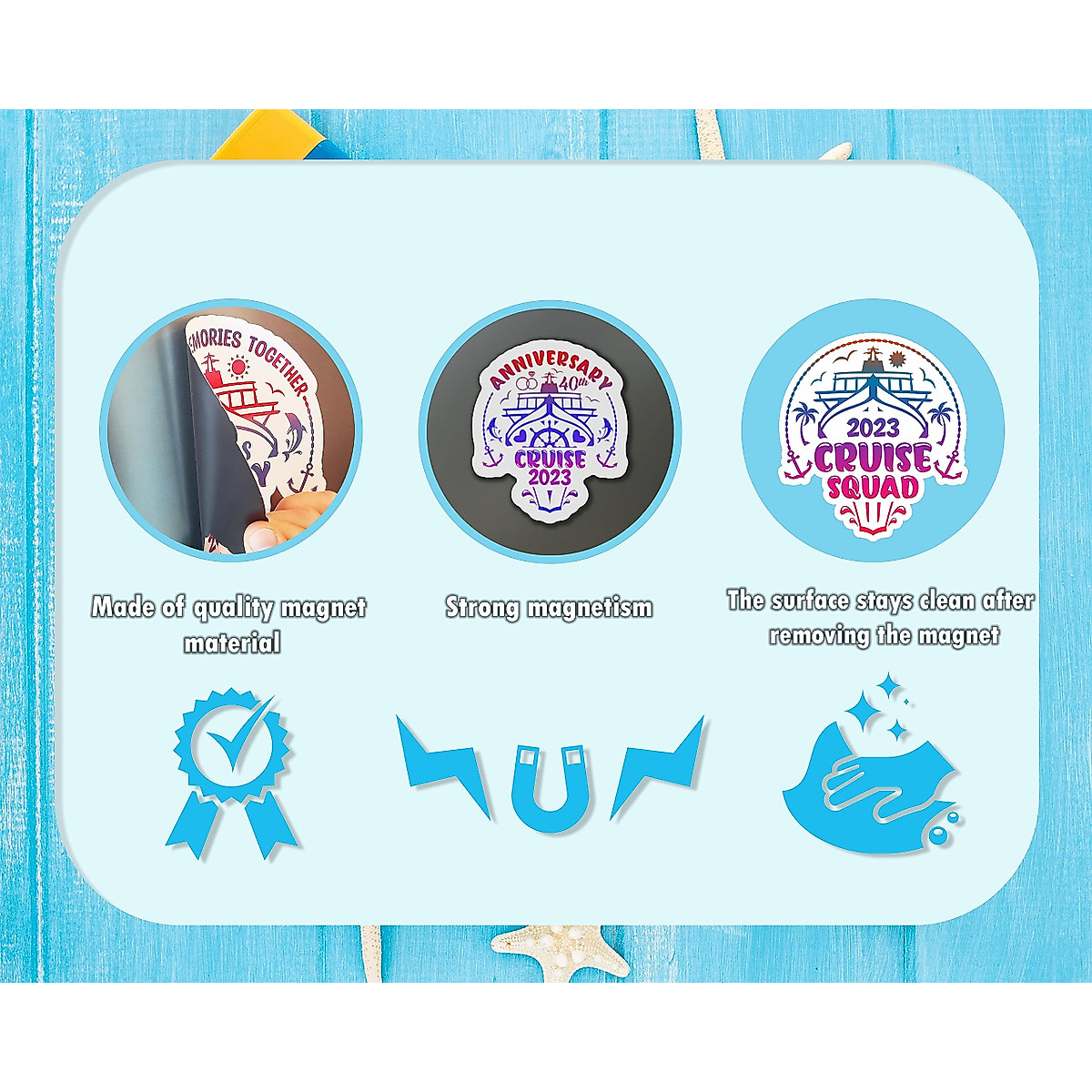 Personalized Cruising Through Years Cruise Door Decorations Magnetic, Anniversary Cruise Magnet for Couples Matching, 10, 20, 30 Years Anniversary Cruise, Caribbean Disney Carnival Ship