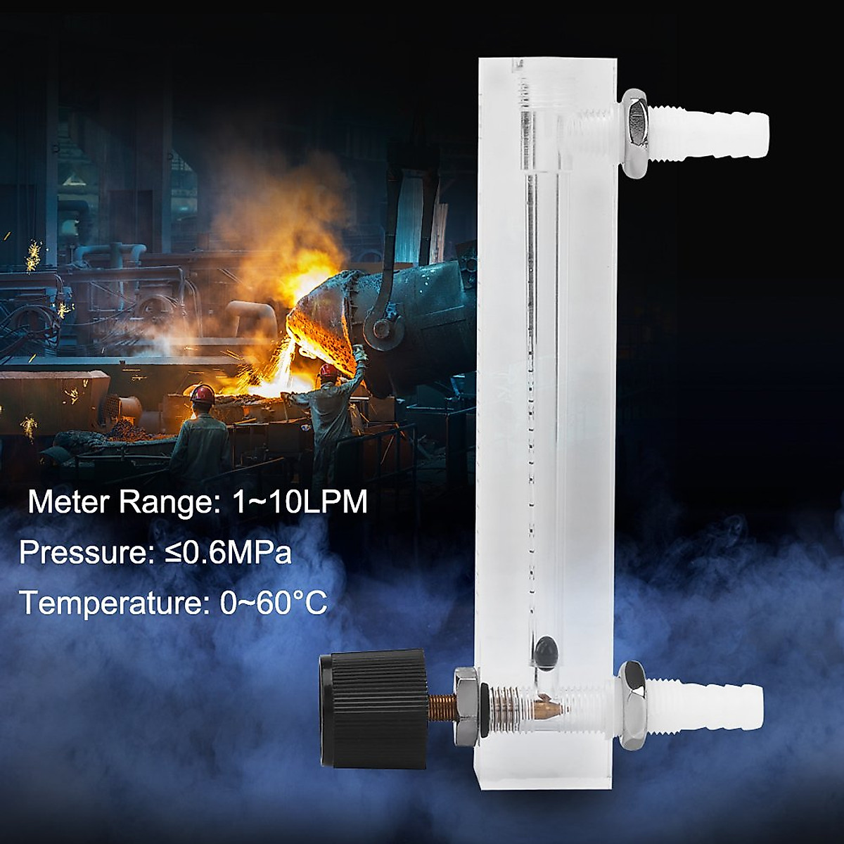 Gas Flowmeter,Air Meter 1-10LPM,with Control Valve for Oxygen/Air/Gas,for Detecting The Oxygen or Other Gas, Control Oxygen