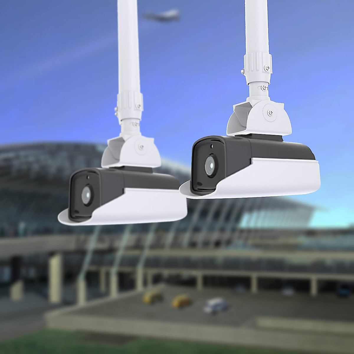 WiTi Extendable Mounting Pole for Security Surveillance Cameras,15.7-23.6 inch Adjustable Ceiling Mount Bracket for CCTV IP Camera,Solid Metal Powder Spray Coating