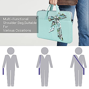 17.3 Inch Laptop Shoulder Sleeve Bag, Girls Women Briefcase Handbag for HP Envy 17 17t/Pavilion 17, Dell Inspiron 17/G3 G7 17.3, Lenovo ideapad L340, Acer Aspire 17.3, ASUS ROG MSI GS75 17.3 Case,Mint