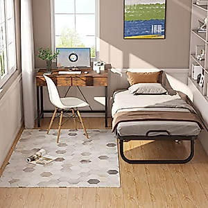 CAIYUN Folding Bed with Mattress, Portable Bed Foldable Bed with Memory Foam Mattress and Fabric Storage Bag, Rollaway Beds with Fold-up Metal Frame for Study, Bedroom, Living Room, 75" x 31"