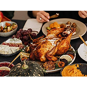 onlyfire Roasting Pan with U-Rack - Stainless Steel Barbecue Bakeware Roaster, 16 Inch Rectangular Turkey Roaster Lasagna Pan for Roasting Turkey, Chicken, Meat & Vegetables, Oven Safe