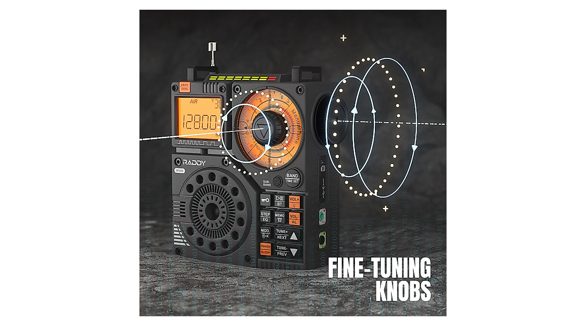 Raddy RF320 Portable Shortwave Radio with App Control & Wide Coverage