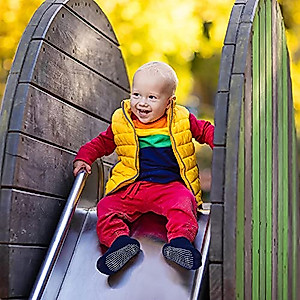 Tphon Non Slip Toddler Socks 12 Pairs Infant Baby Kids Grip Socks for Boy Girls Anti Skid Ankle Socks for 1-3 Year Children