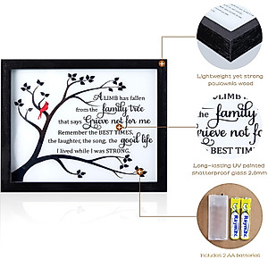 WOODEXPE Sympathy Gift LED Memorial Shadow Box Memorial Gifts for Loss of Loved One - A Limb Has Fallen