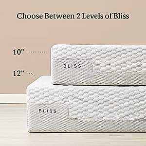 ZINUS 10 Inch Bliss Memory Foam Mattress Sustainable TENCEL Blend Cover / Pressure Relieving / CertiPUR-US Certified / Bed-in-a-Box / All-New / Made in USA, King