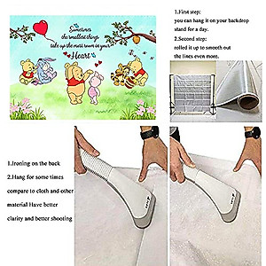 DMJ Cartoon Little Bear Backdrop for Baby Boys Girls Birthday Party Classic Bear and Its Friends Photography Background Cake Table Decoration Background 5x3ft