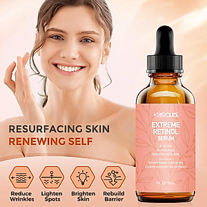 Retinol Serum for Face 2.5%, B5 Resurfacing Retinol Serum with Vitamin C, Vitamin E, Hyaluronic Acid, Niacinamide, Serum for Anti-Aging, Wrinkle Smoothing, Dark Spot Corrector, Brighten Dullness
