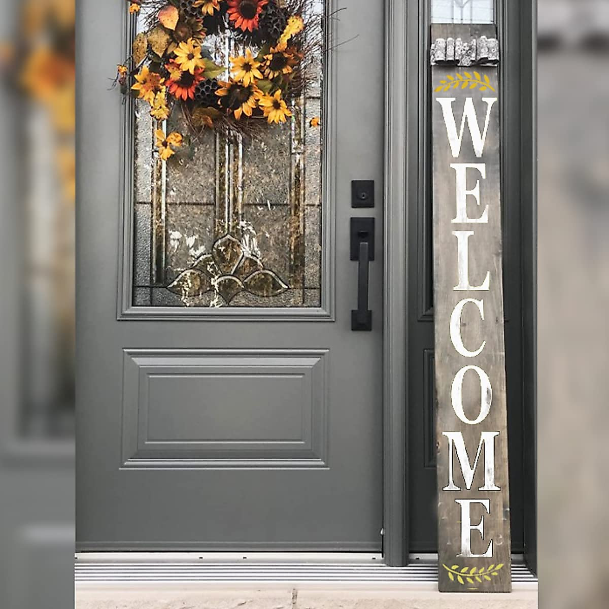 22PCS Large Letter Welcome Stencils for Painting on Wood - Vertical Welcome and Home Sweet Home Stencils - Farmhouse Stencils for Crafts Reusable - Ideal Stencil Templates for Wood Signs & Crafting