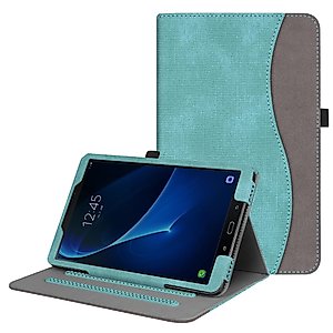 Fintie Case for Samsung Galaxy Tab A 10.1 (2016 NO S Pen Version), [Corner Protection] Multi-Angle Viewing Stand Cover with Pocket Auto Sleep/Wake for Tab A 10.1 (SM-T580/T585/T587), Turquoise