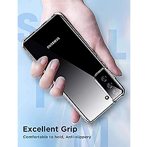 Humixx Crystal Clear for Samsung Galaxy S21 Case, [Never Yellow][Military Grade Shockproof] Galaxy S21 Case Soft TPU Slim Fit Yet Protective Samsung S21 Case 5G 6.2" - Clear