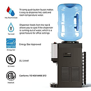 Brio Limited Edition Top Loading Countertop Water Cooler Dispenser with Hot Cold and Room Temperature Water
