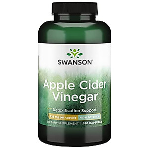 Swanson Apple Cider Vinegar Capsules - Supports Healthy Weight Loss & Digestive Health - Helps Support Metabolism and Maintain Glucose Profile - (180 Capsules, 625mg Each)