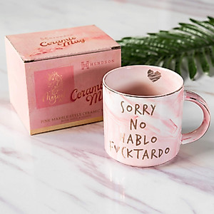 Hendson Gag Gifts for Women - Funny Sarcastic Novelty Gift for Friends, Coworkers, Boss, Employee, Adults - Birthday Mugs for Mom, Sister, BFF - Sorry No Hablo Fuctardo - 11.5oz Ceramic Cup
