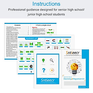 Sntieecr STEM Physics Electric Circuit Learning Starter Kit, Science Lab Basic Electricity Magnetism Experiment Education Kits for Junior Senior High School Students Electromagnetism Exploration
