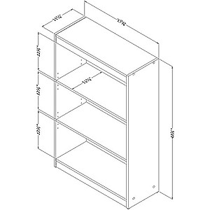 South Shore Axess 3-Shelf Bookcase, Pure Black