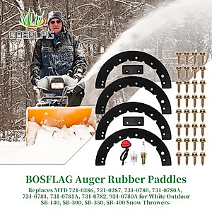 BOSFLAG 753-0613 Paddle Set Replaces MTD 753-0613, 753 0613, 731-0780, 731-0780A, 731-0781A, 731-0782 for White Outdoor SB140, SB300, SB350, SB400, Cub Cadet 321, 321R, 421R, 521E, 521R Snow Throwers