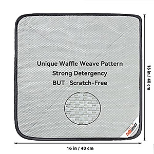 CARCATICZ Microfiber Towels for Cars, Microfiber Cleaning Cloth for Cars, Waxing and Polishing Towels, Lint Free, Scratch-Free, High Absorption, Blue & Gray, 16 in x 16 in, 530gsm, 6pack