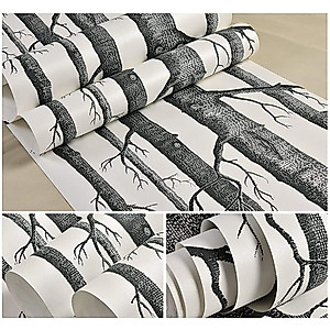 HOYOYO 17.8 x 118 Inches Self-Adhesive Shelf Liner, Self-Adhesive Shelf Liner Dresser Drawer Paper Wall Sticket Home Decoration, Black Tree