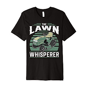 The Lawn Whisperer Funny Riding Mower Retro Mowing Dad Gift Premium T-Shirt