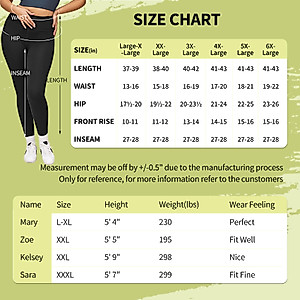 NexiEpoch Leggings for Women Plus Size-High Waisted L-XL-3XL Tummy Control Soft Capri Yoga Pants for Workout Running