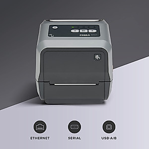 ZEBRA ZD621 Thermal Transfer Desktop Printer 203 dpi Print Width 4-inch USB Serial Ethernet ZD6A042-301F00EZ