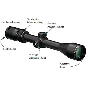 Vortex Optics Diamondback 4-12x40 Second Focal Plane Riflescope - Dead-Hold BDC Reticle (MOA) with Vortex Hat