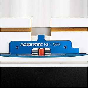POWERTEC 7pc Set Router Table Setup Bars, Aluminum Setup Blocks Height Gauge Set for Table Saw, Band Saw Accessories, Woodworking | 3-Gauges-in-One, 71579