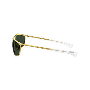 Ray-Ban RB3119M Olympian I Deluxe Rectangular Sunglasses, Gold/G-15 Green, 62 mm