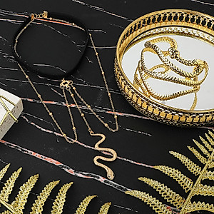 Snake Leg Chain for Women Gold Snake Open Bangle Cuff Bracelet Vintage Snake Jewelry Boho Body Thigh Chain Punk Snake Pendant Hand Chain Outfit Accessories Beach Summer Party Supplies(Twisting)