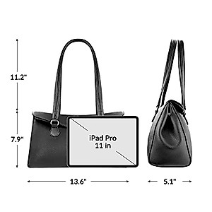 Whale Power Handbags for Women Work Designer Tote Purse Ladies Top Handle Shoulder Bag Black Faux Grain Lether Satchel