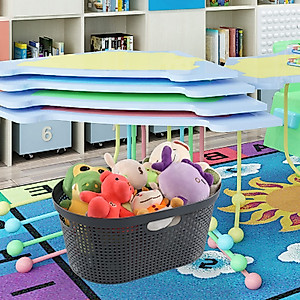 Saedy 4 Packs Plastic Laundry Clothes Baskets, 40L, Large Laundry Hamper with Cutout Handle