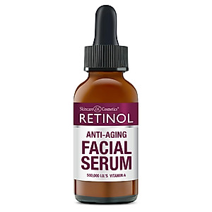 Retinol Anti-Wrinkle Facial Serum – Vitamin A Concentrate Improves Skin’s Elasticity & Tone and Minimizes Appearance of Fine Lines & Wrinkles – Look Younger With The Age-Defying Power Of Retinol 1 Fl Oz (Pack of 1)