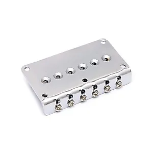 Metallor Guitar Saddles Bridge for Hardtail Strat Tele Electric Guitar Parts Replacement Chrome.