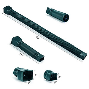 plusgutter Green-2pack Rain Gutter Downspout Extensions Flexible, Drain Downspout Extender,Down Spout Drain Extender, Gutter Connector Rainwater Drainage,Extendable from 21 to 68 Inches