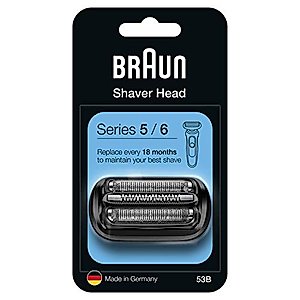 Braun Series 5 Electric Shaver Replacement Head, Easily Attach Your New Shaver Head, Compatible with All New Generation Series 5/6 Electric Shavers, 53B, Black