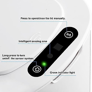TrashAid Touchless Bathroom Trash Can with Lid, 5.5 gallon Rechargeable Motion Sensor Slim Trash Bin Automatic, Smart Plastic Garbage Can White Wastebasket for Toilet, Office, rv, Bedroom, Living Room