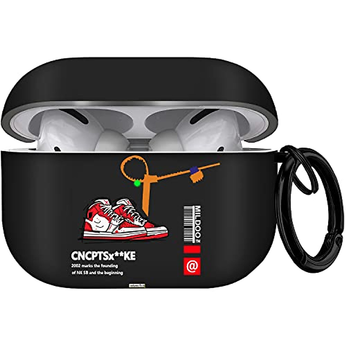 EJMM for Airpods Pro Case, Special Designed Hot Off Sport Patten Airpods Pro Case Cover Compatible Airpods Pro 2019 for Men Women,Black Red Shoes