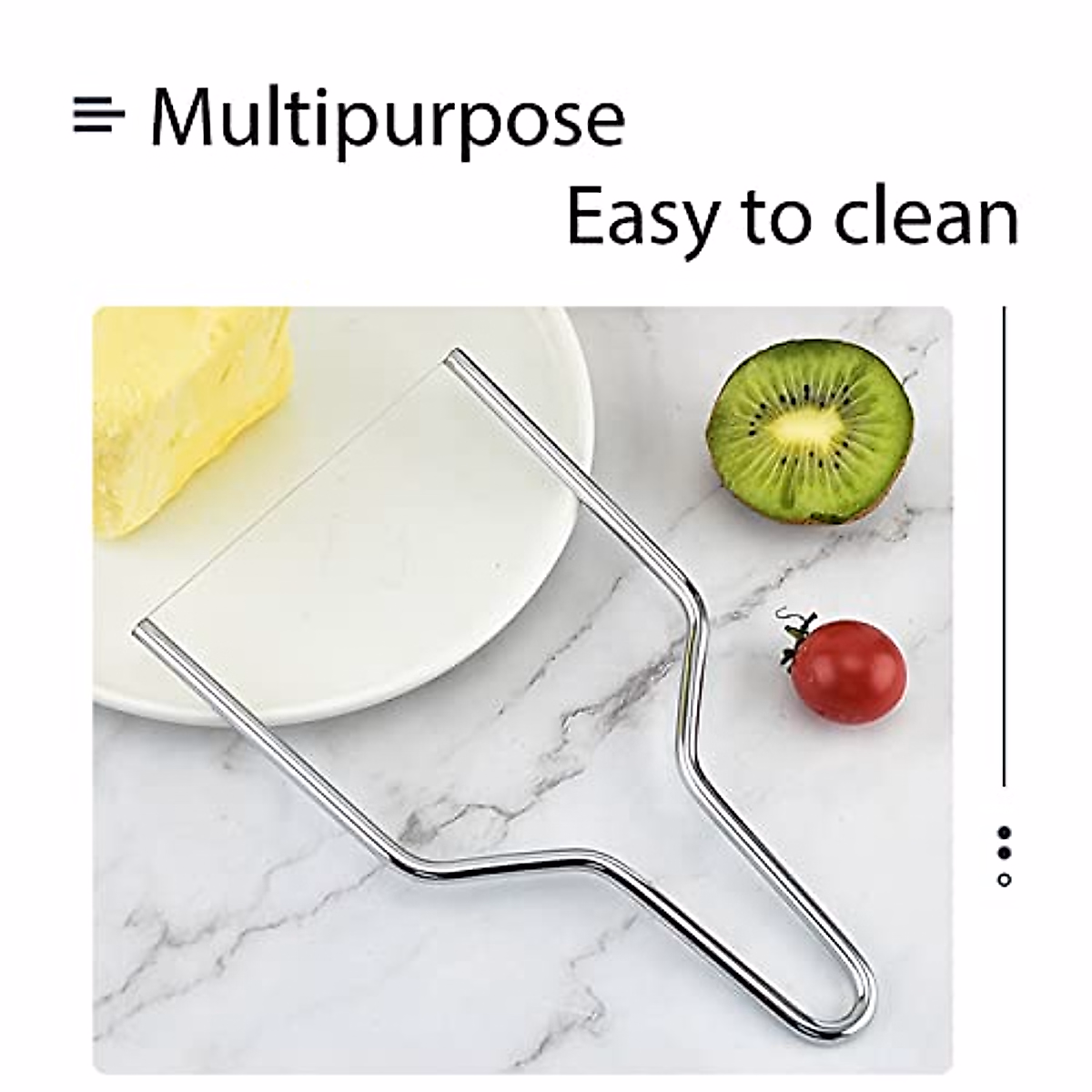 2 Pcs Cheese Slicer, Cheese Cutter Stainless Steel Cheese Slicers with Wire Easy And Fast Cutting Block Cheese Butter