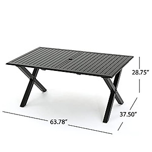 Christopher Knight Home Coniston Dining Set, Light Brown + Beige + Black