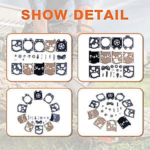 Mtanlo Carburetor Carb Repair Rebuild Kit For Walbro K20-WAT Husqvarna 55 51 455 460 Rancher Echo Poulan Pro Homelite Stihl 026 Chainsaw Trimmers Replacement Part